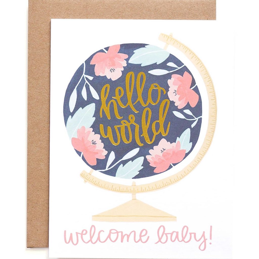 Welcome Baby Globe Greeting Card | Ruff House Paperie